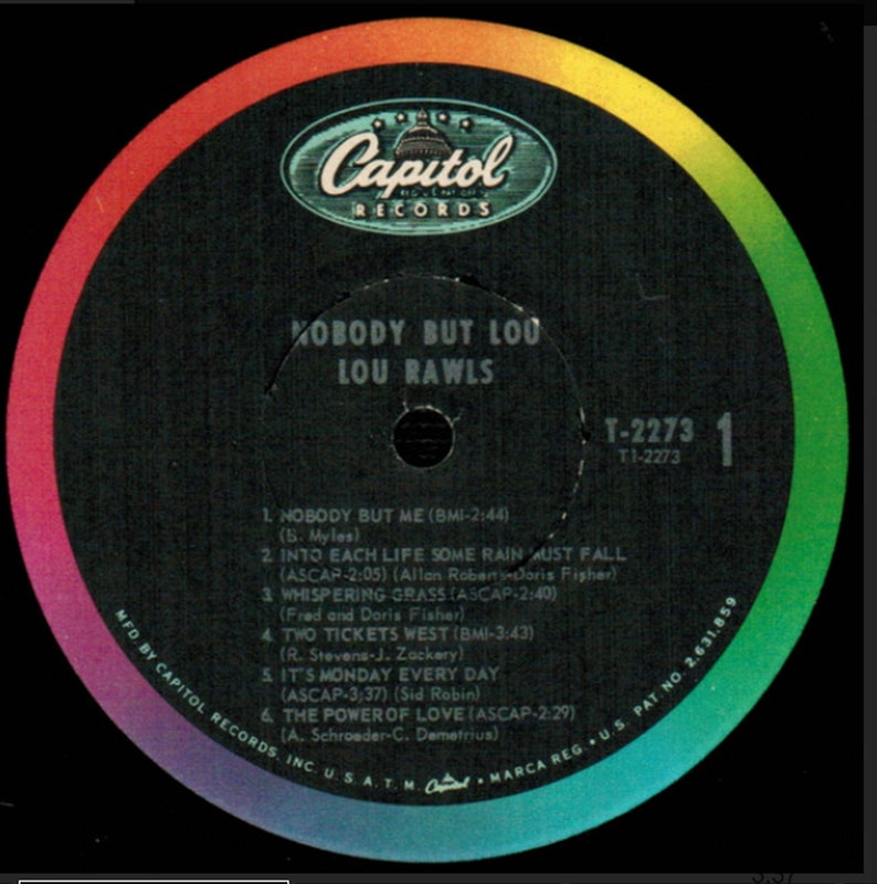 Lou Rawls Nobody but Lou LP, 1965 Jazz Funk Soul Blues Pop Vinyl Record ...