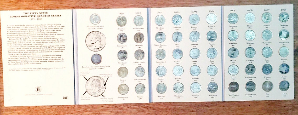 Vintage 50 State Commemorative Quarter Collection Complete Set 1999 ...