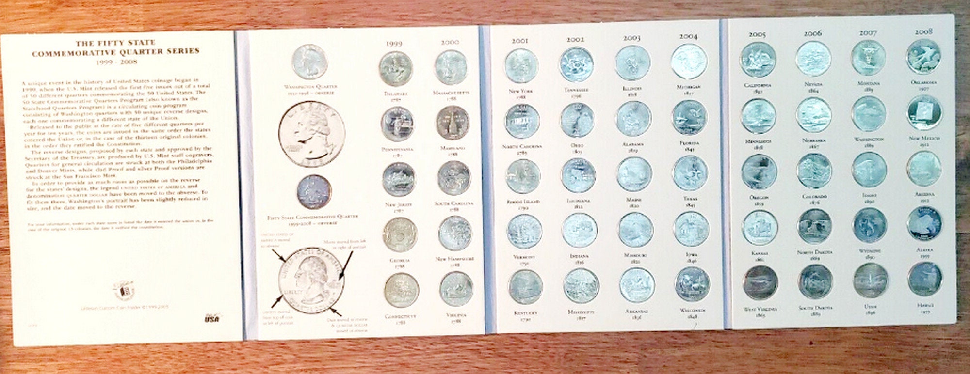 Vintage 50 State Commemorative Quarter Collection Complete Set 1999 ...