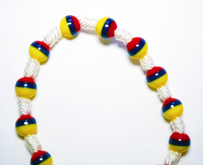 Colombian Handmade Bracelet Beaded Tricolor Handcrafted - Etsy