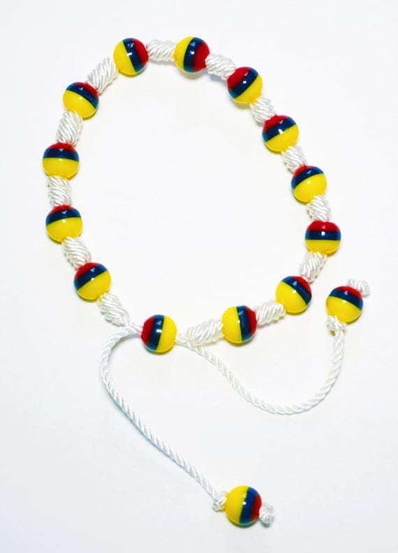 Colombian Handmade Bracelet Beaded Tricolor Handcrafted - Etsy