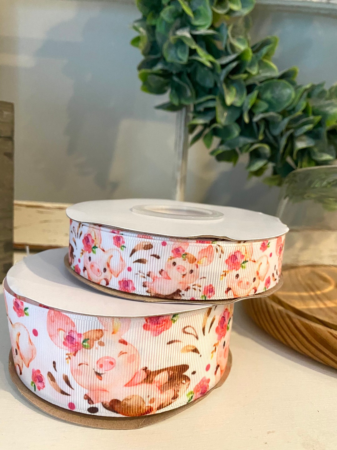 Cute Pigs in Mud, Pig USDR, Farm Ribbon, US Designer Ribbon, Pig Ribbon ...