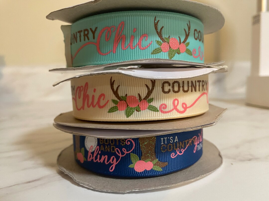 Country Chic Ribbon, Cowgirl USDR, Cowgirl Ribbon Bows (sold per Yard ...