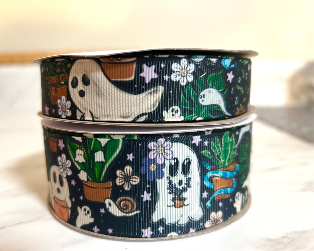 Ghosts With Plants Ribbon, USDR Ribbon for Bows, DIY (sold per Yard) - Etsy