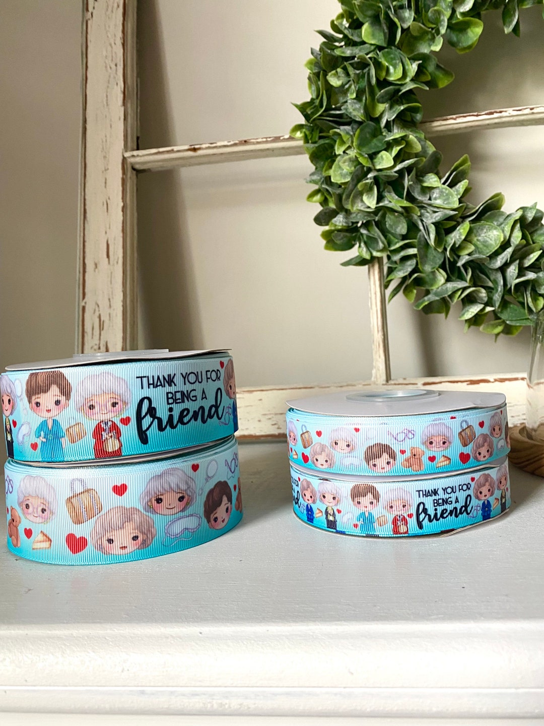 Golden Friends, USDR, Ribbon for Hairbows, US Designer Inspired Printed ...