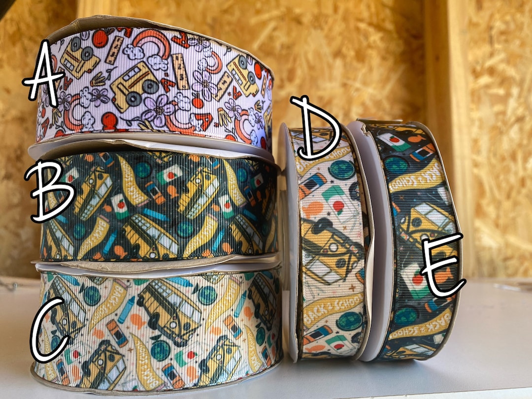 School USDR, School Bus Ribbon, School Bows, Hairbows, DIY (sold per ...