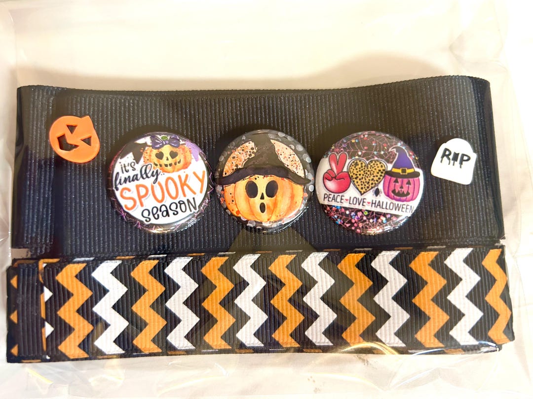 Halloween Bow Making Kit/ DIY Ribbon Kit With Embellishments - Etsy