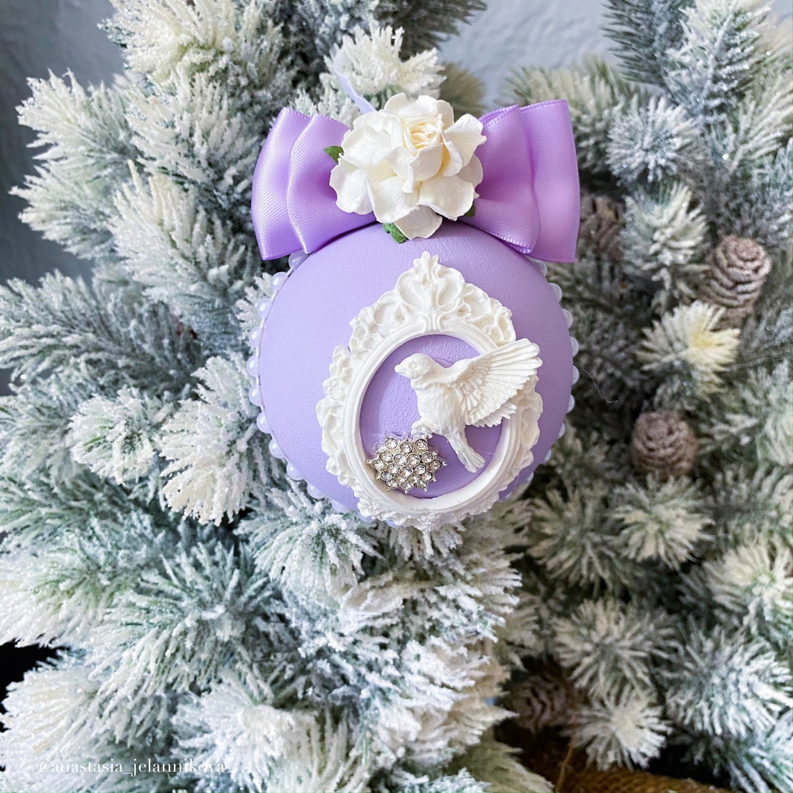 Purple Christmas Ornaments Set Lilac Color Fairy Decoration | Etsy