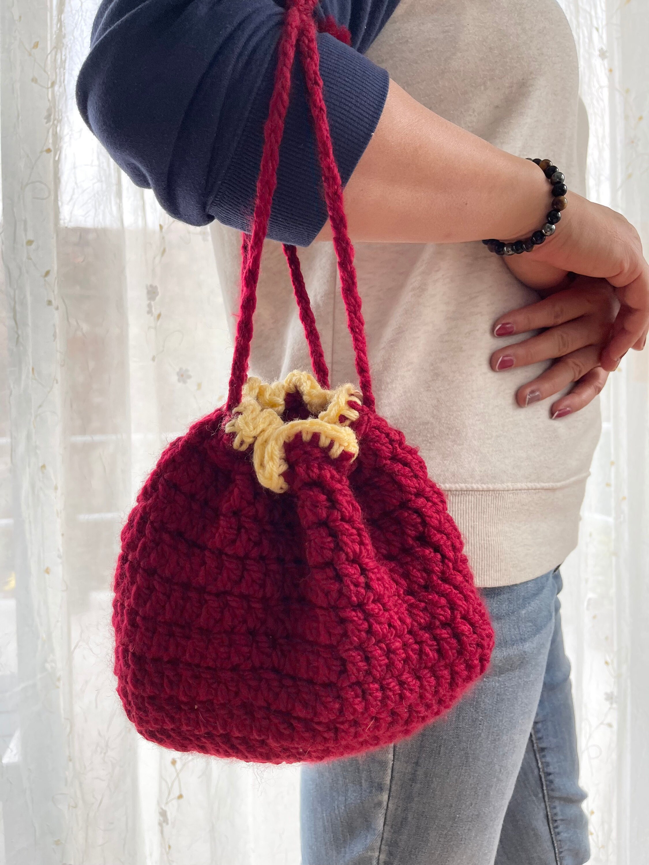 Handmade Knitted Chinese New Year Good Fortune Pouch, Knitted Bag ...