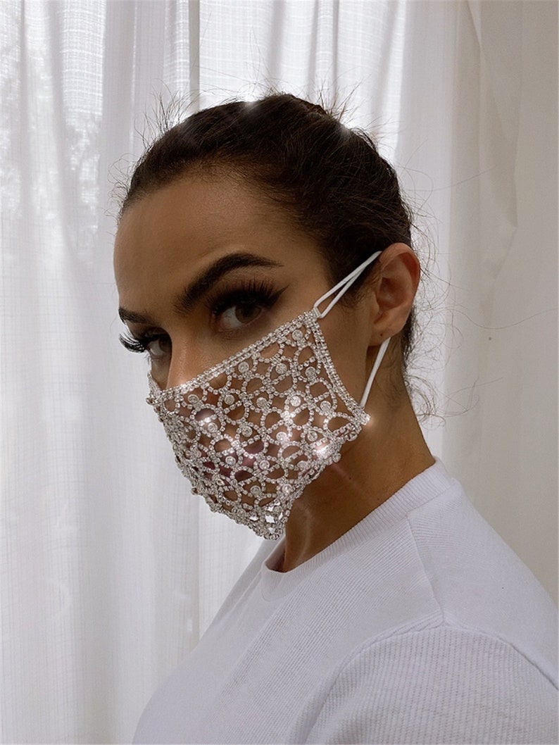 Crystal Face Mask Diamonds Face Mask Rhinestone Face Mask | Etsy