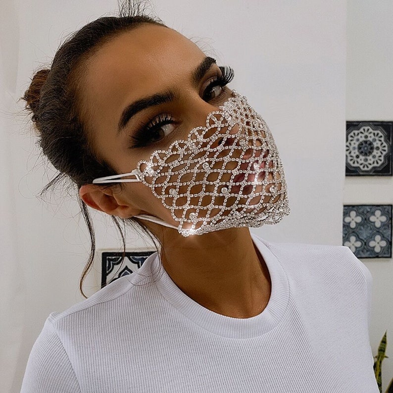 Crystal Face Mask Diamonds Face Mask Rhinestone Face Mask | Etsy