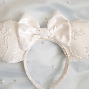 Bridal Beaded Floral Minnie Ears Wedding Minnie Ears With - Etsy