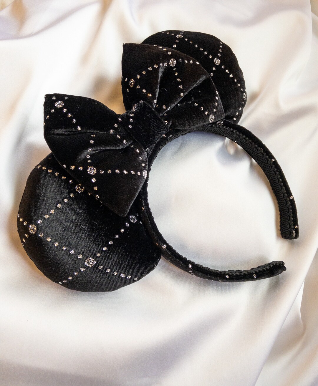 Designer Black Velvet Diamond Mouse Ears - Etsy
