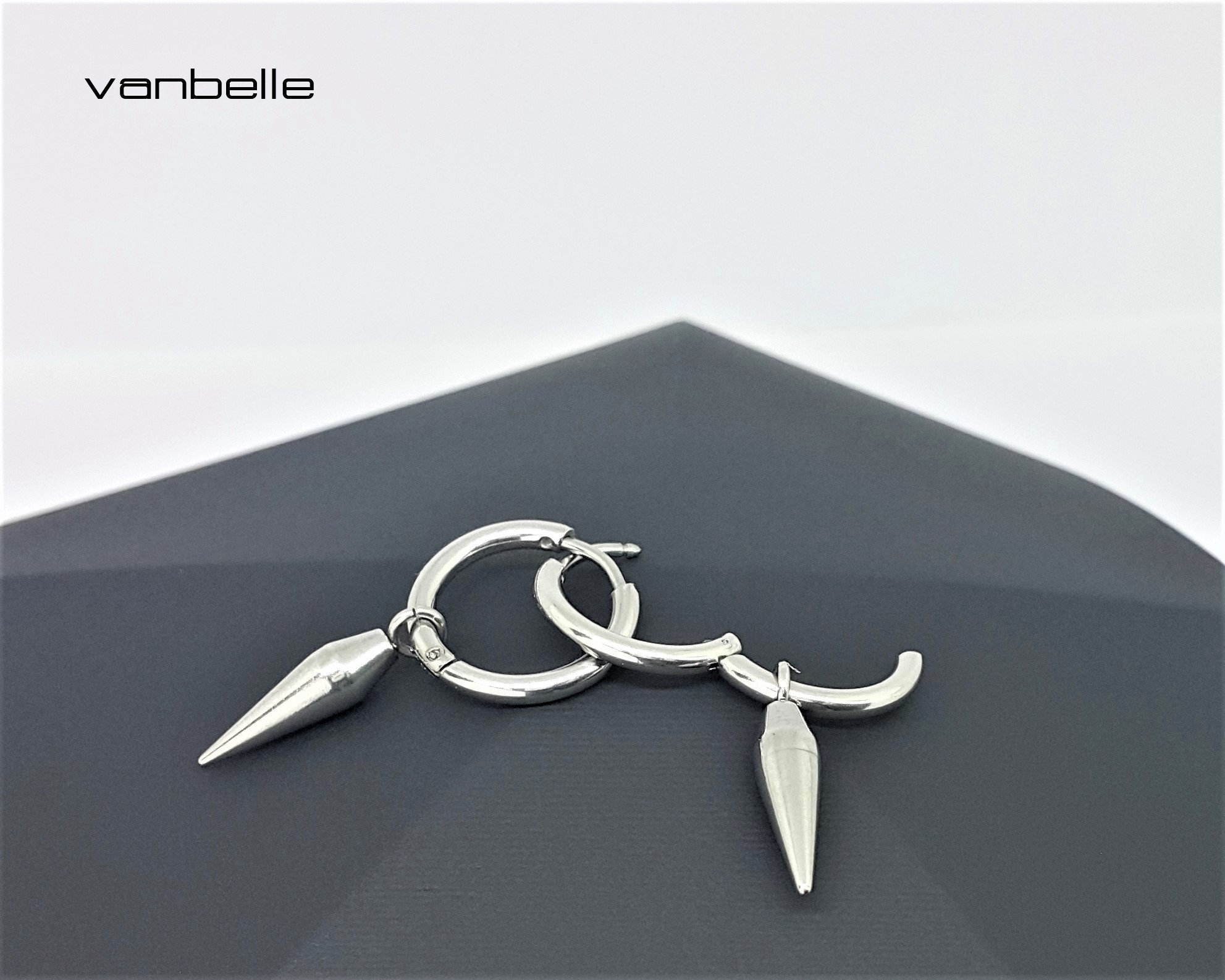 Punk Surgical Steel Spike Dangle Earrings for men and Women | Etsy