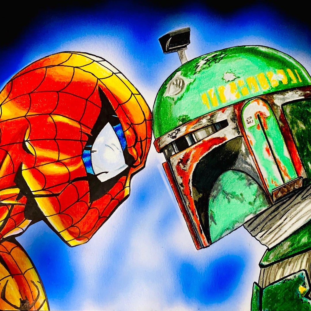 Spider-man Vs. Boba Fett - Etsy
