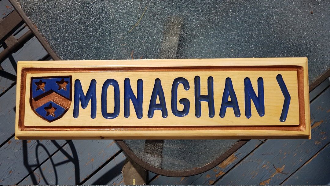 Custom Last Name Sign Monaghan - Etsy