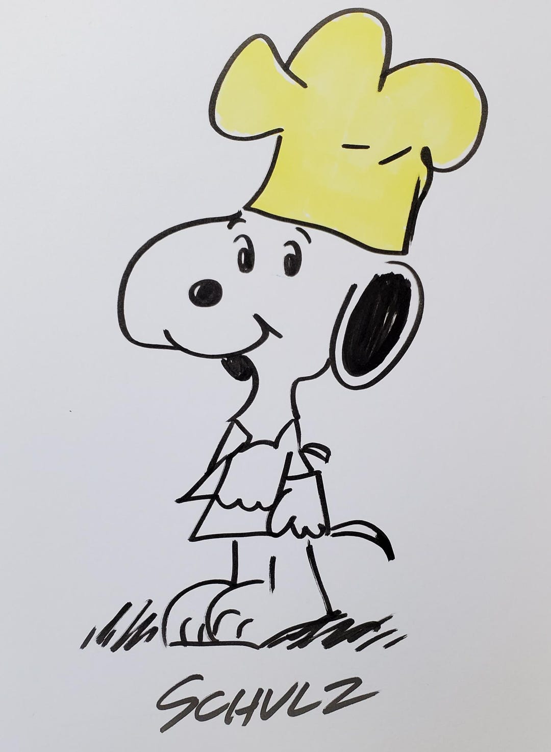 Snoopy Cook Color Illustration: Vintage Peanuts Found Art - Etsy