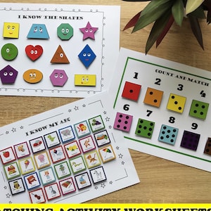 Busy Book Printable Worksheet, Preschool Matching Activities, Toddler ...