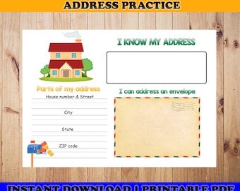 I Know My Address // I Can Write a Letter // Cut and Paste Stamp ...