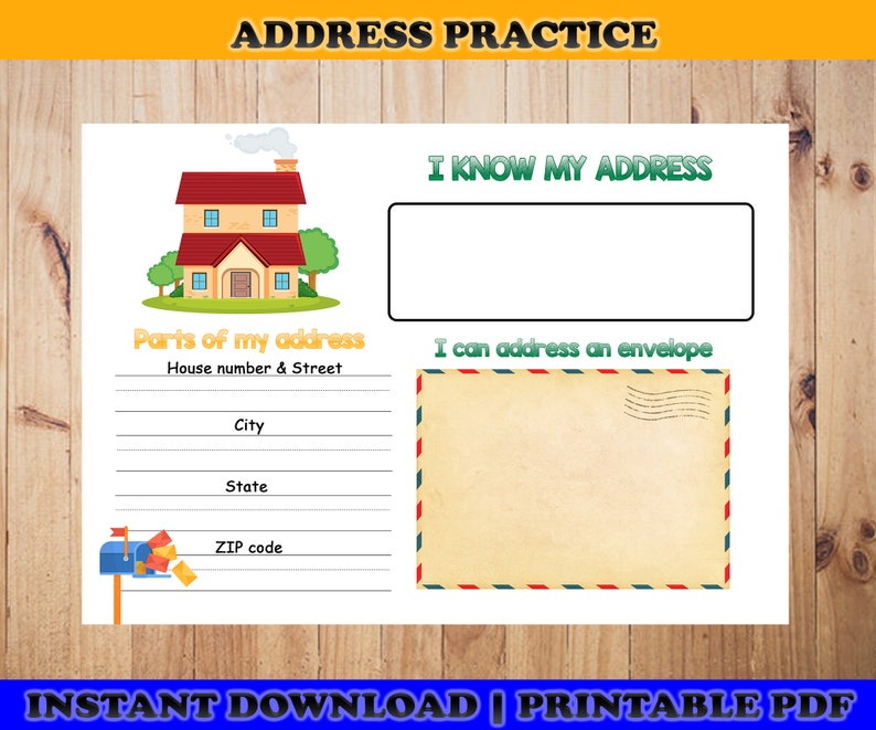 Address Kids Activity, Address Practice, I Know My Address & Phone ...