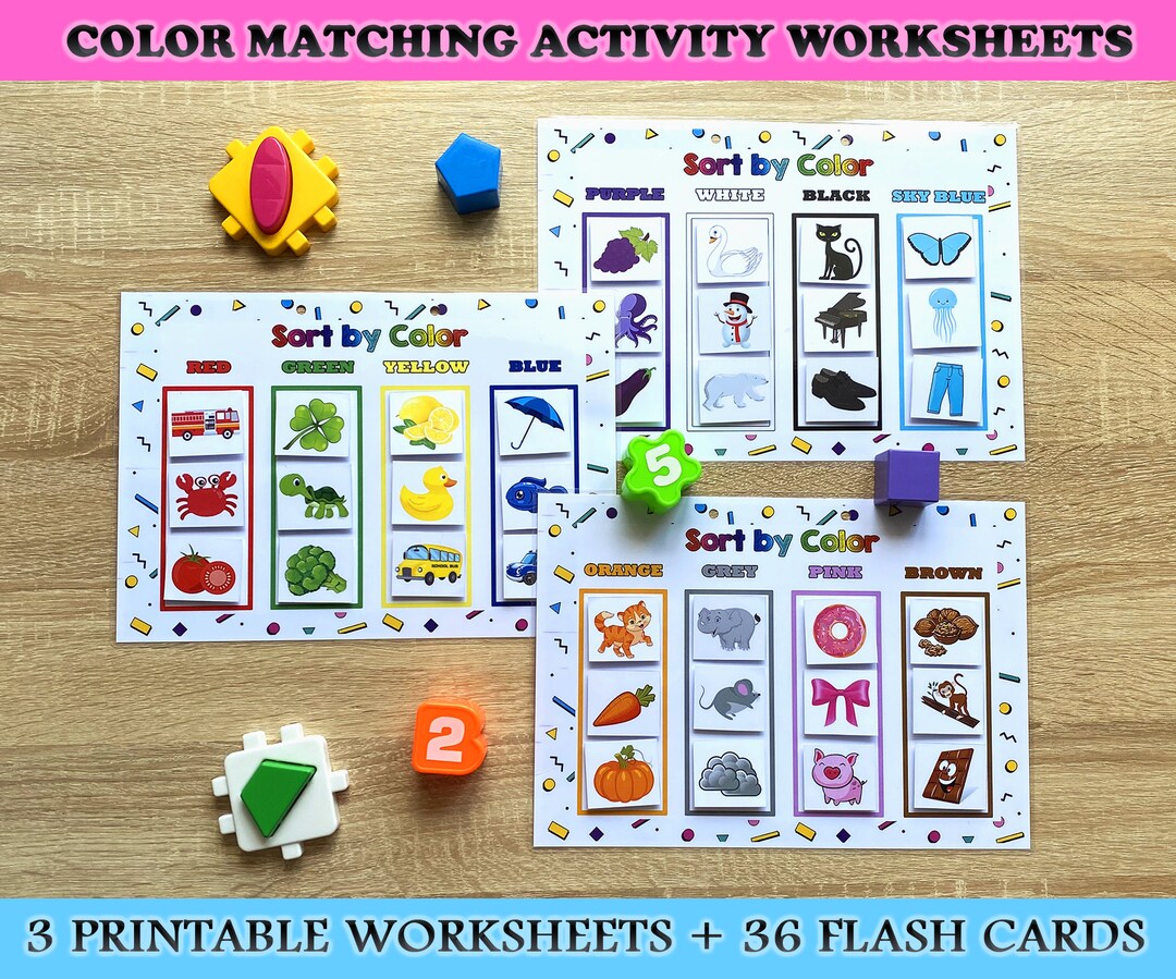 Busy Book Printable Worksheet, Preschool Color Matching Activities ...