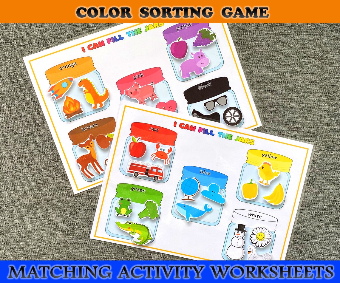 Printable Color Sorting Activity for Toddlers, Kids Game, DIY Crafts ...