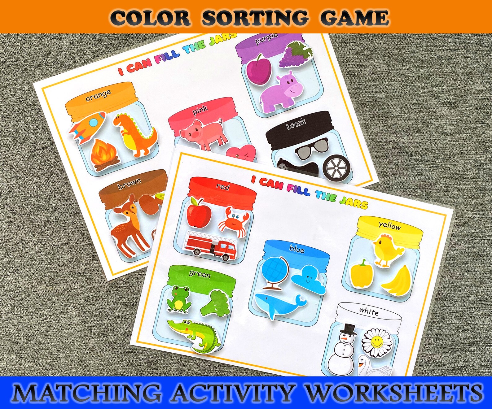 Printable Color Sorting Activity for Toddlers, Kids Game, DIY Crafts ...