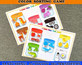 Printable Color and Object Sorting Activity for Toddlers, DIY Crafts ...