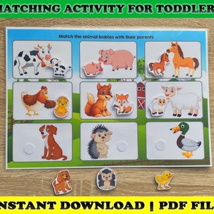 Busy Book Printable Worksheets Set, Matching Activities, Toddler ...