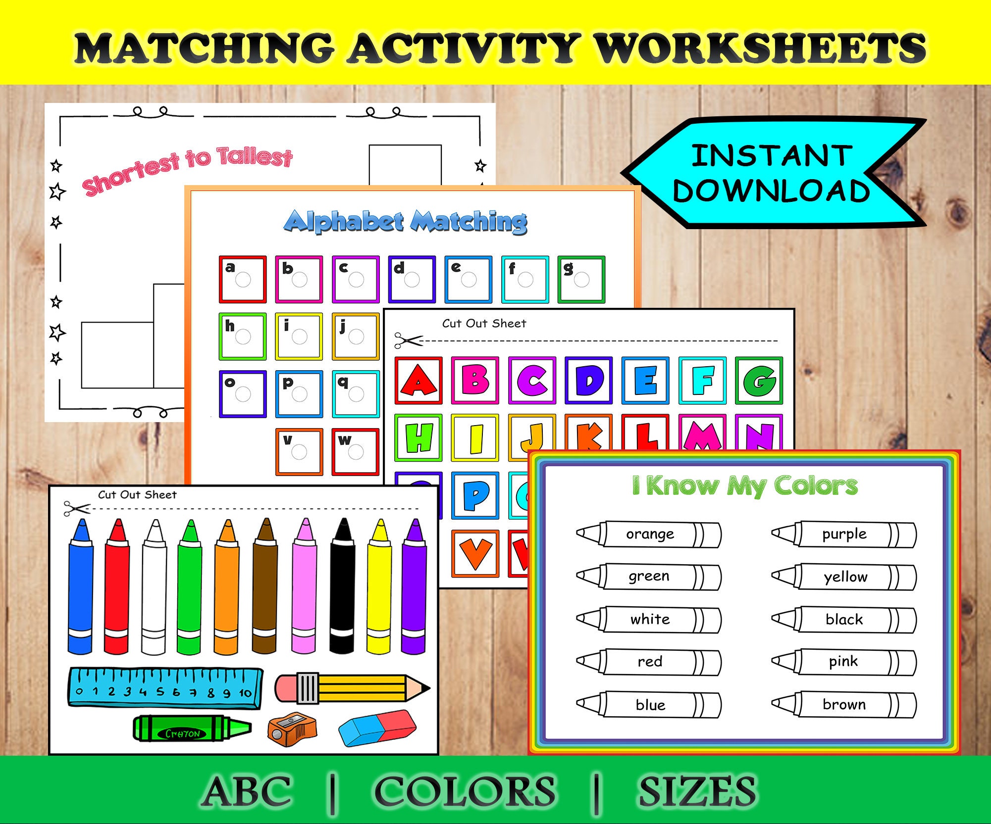 Busy Book Printable Worksheets Set Matching Activities Etsy