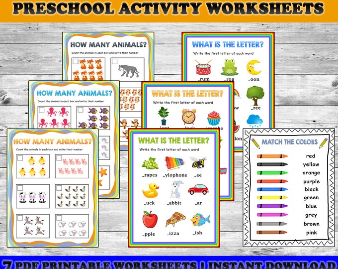 Busy Book Printable Worksheet, Matching Activities, Toddler Learning ...