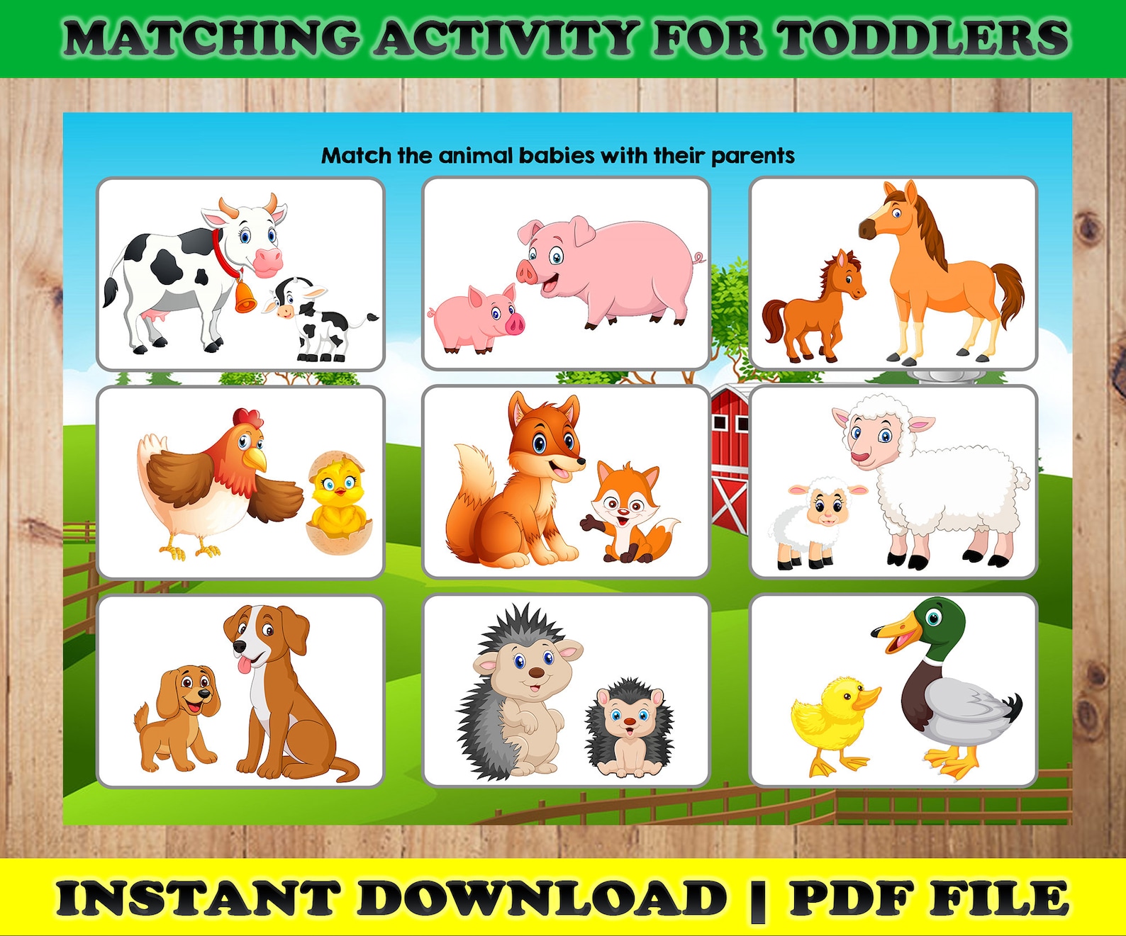 Busy Book Printable Worksheets Set, Matching Activities, Toddler ...