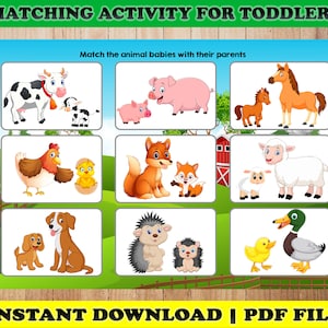 Busy Book Printable Worksheets Set, Matching Activities, Toddler ...