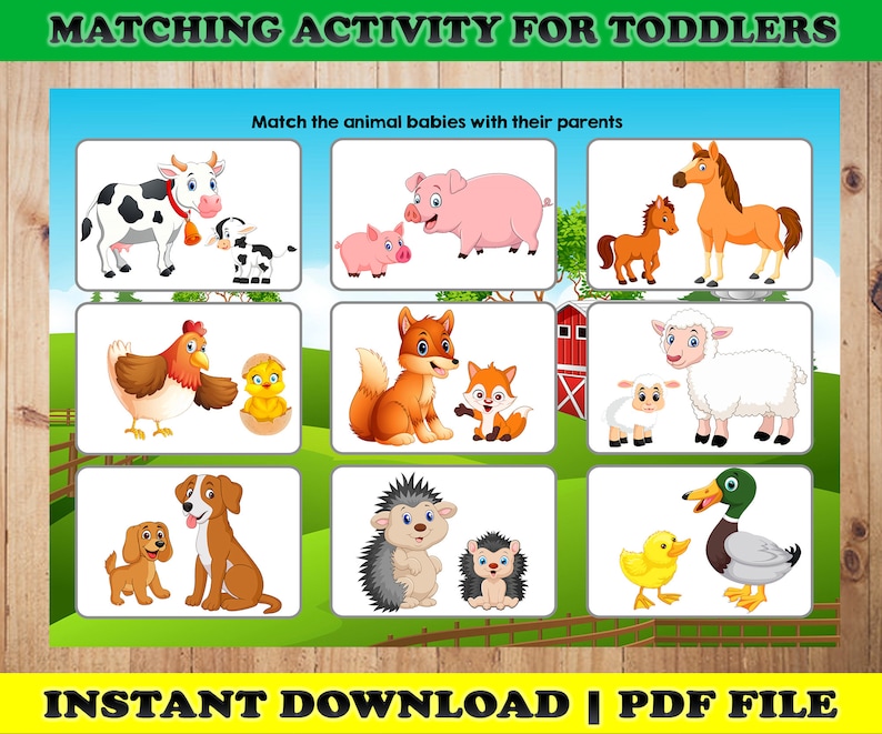 Busy Book Printable Worksheets Set, Matching Activities, Toddler ...