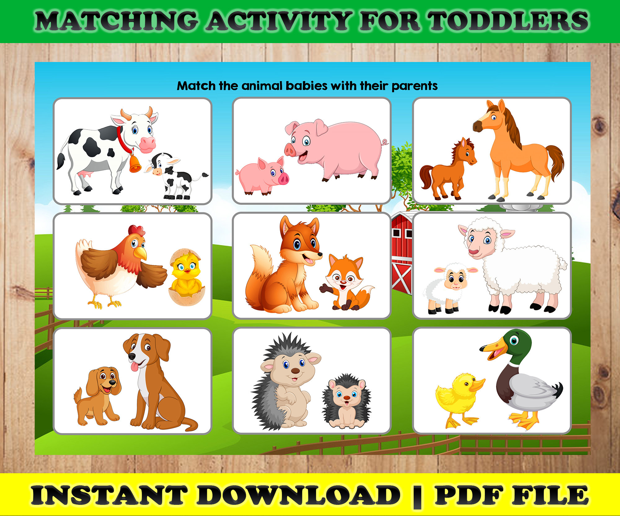 Busy Book Printable Worksheets Set, Matching Activities, Toddler ...
