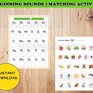 Beginning Sounds, Printable Alphabet Game, ABC Busy Binder, Homeschool ...