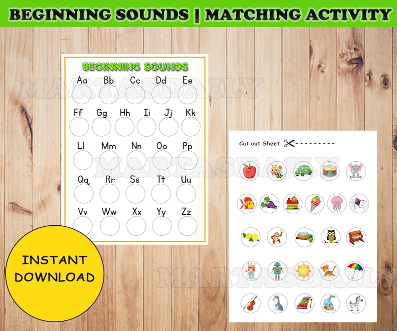 Beginning Sounds Printable Alphabet Game ABC Busy Binder - Etsy