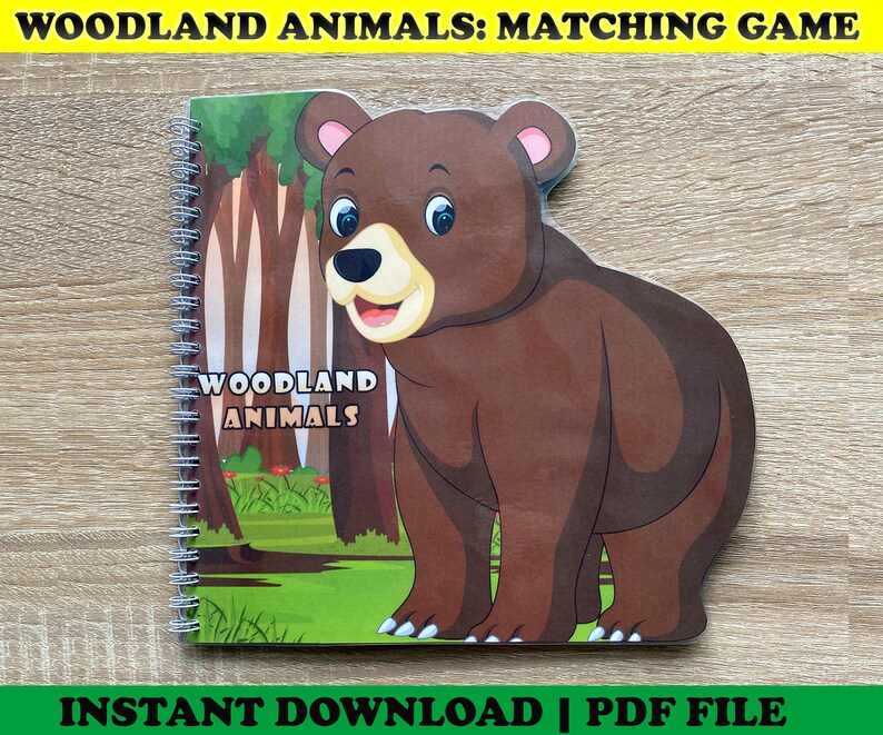 Woodland Animal Busy Book Printable, Forest Animals, Matching Game ...