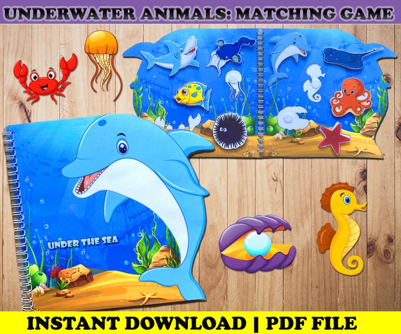 Underwater Animal Busy Book Printable, Under the Sea Animals Ocean ...