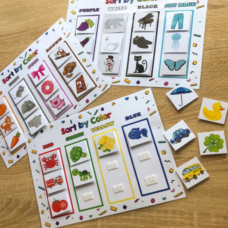 Color Matching Game Busy Book Printable Educational - Etsy