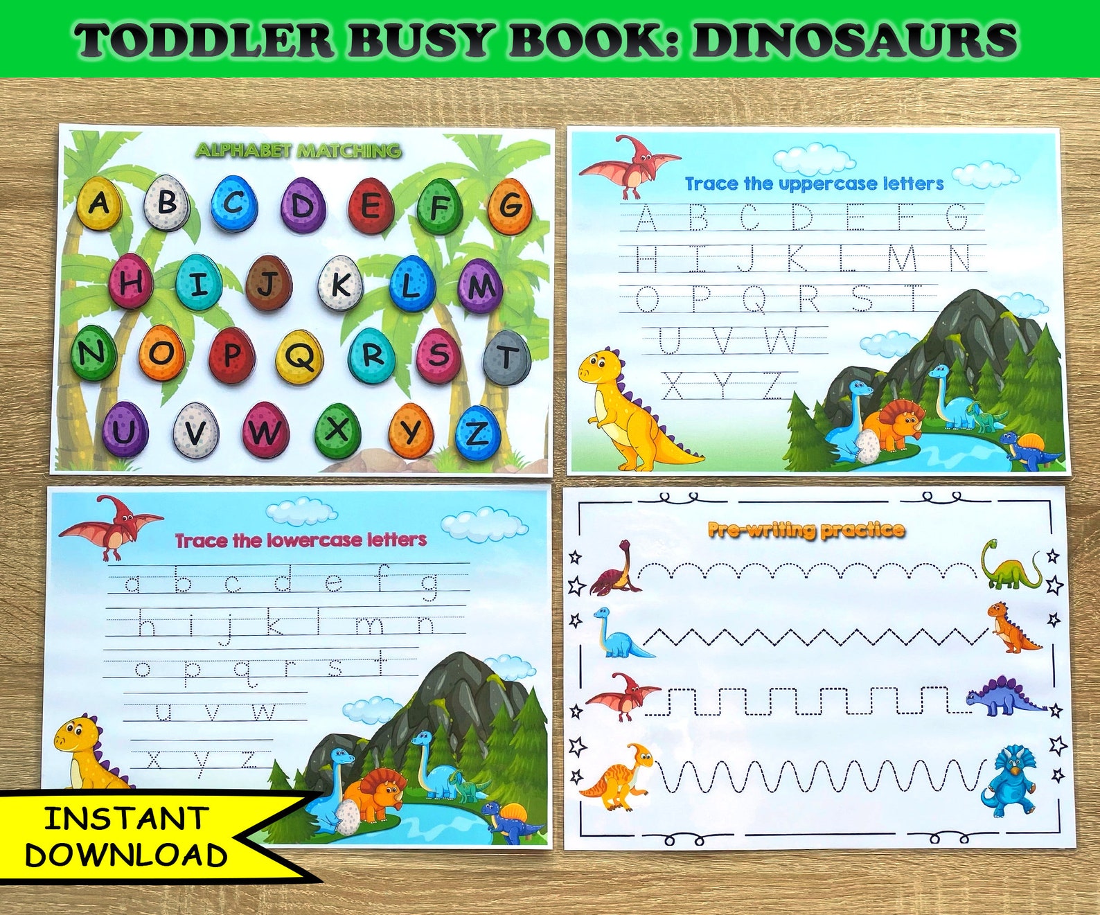 Dinosaur Toddler Printable Busy Book Dino Learning Binder | Etsy