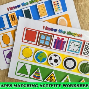 Busy Book Printable Worksheet, Preschool Matching Activities, Toddler ...