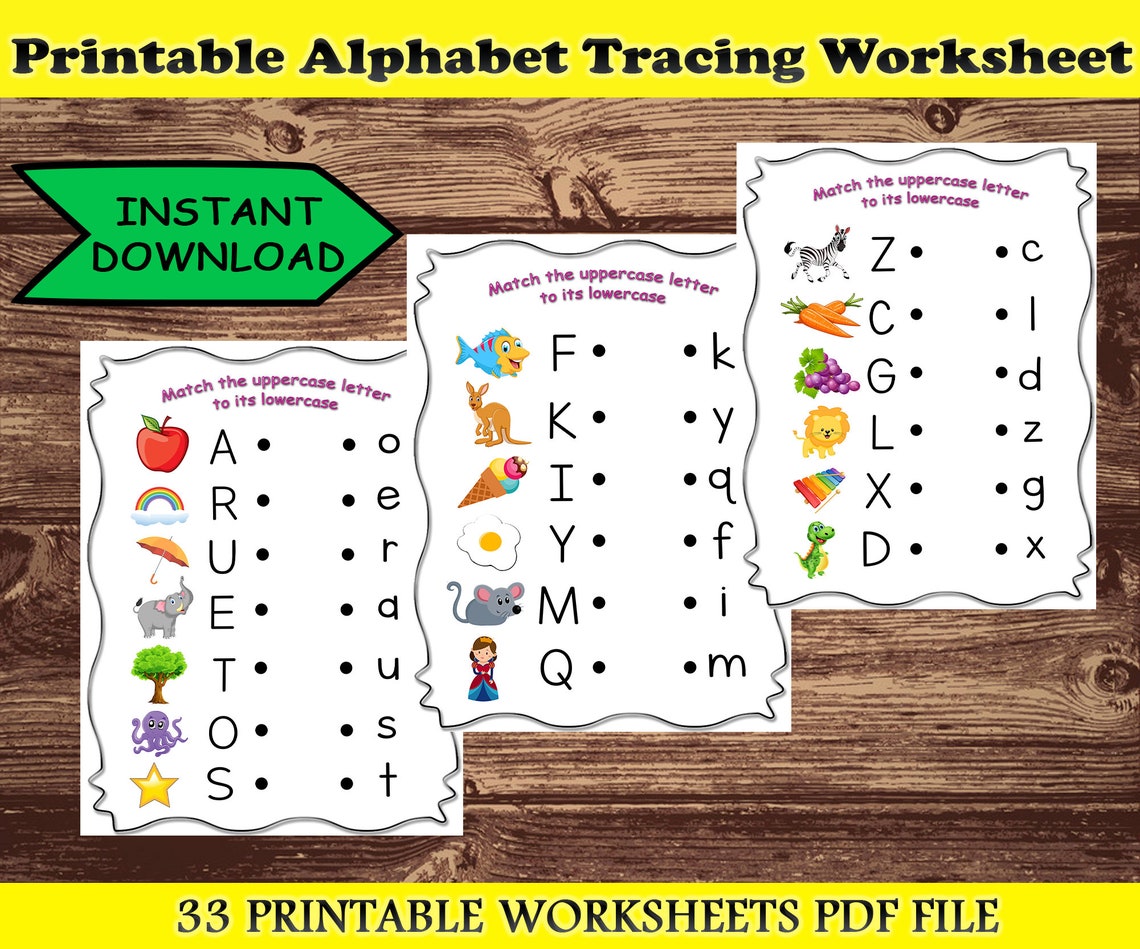 PRINTABLE Alphabet Letters Tracing Worksheets, ABC Tracing, Workbook ...