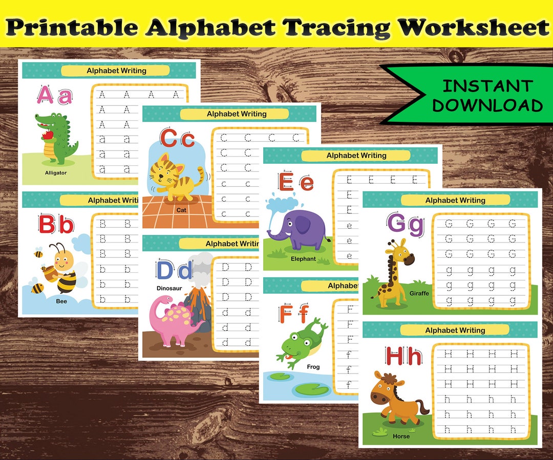 PRINTABLE Alphabet Letters Tracing Worksheets, ABC Tracing, Workbook ...