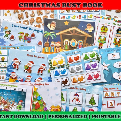 CHRISTMAS PRESCHOOL Busy Book. Printable Learning Binder. - Etsy
