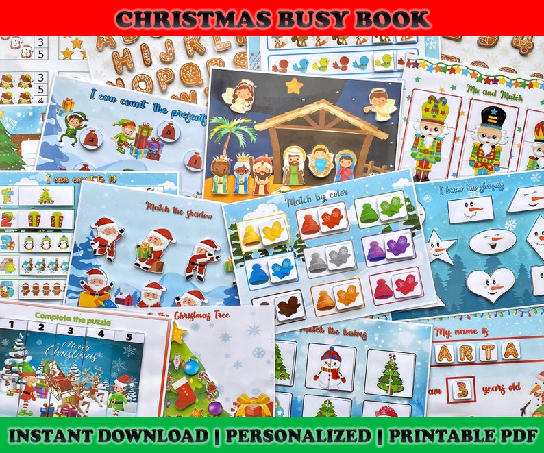 Christmas Busy Book Printable Busy Binder for Toddlers - Etsy