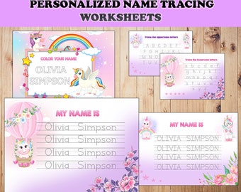 Personalized Writing Practice Worksheet Printable Name Tracing Hand ...