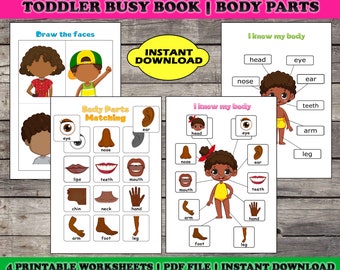 Body Parts Matching Montessori Vocabulary Learning Binder Busy Book ...