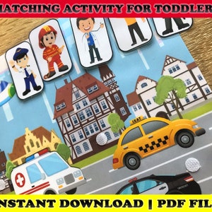 Busy Book Printable Worksheet, Matching Activities, Toddler Learning ...