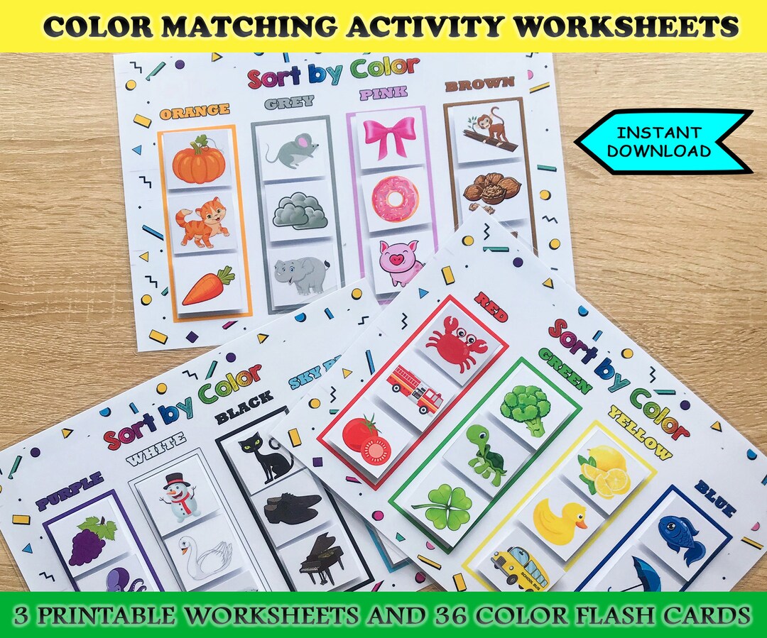 Color Matching Game, Busy Book Printable, Educational Activity ...